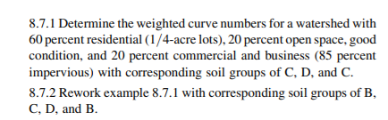 8.7.1 Determine the weighted curve numbers for a | Chegg.com