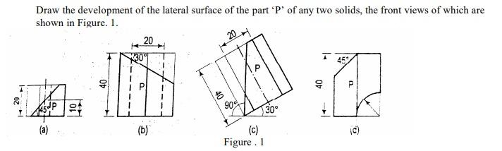 Draw the development of the lateral surface of the | Chegg.com