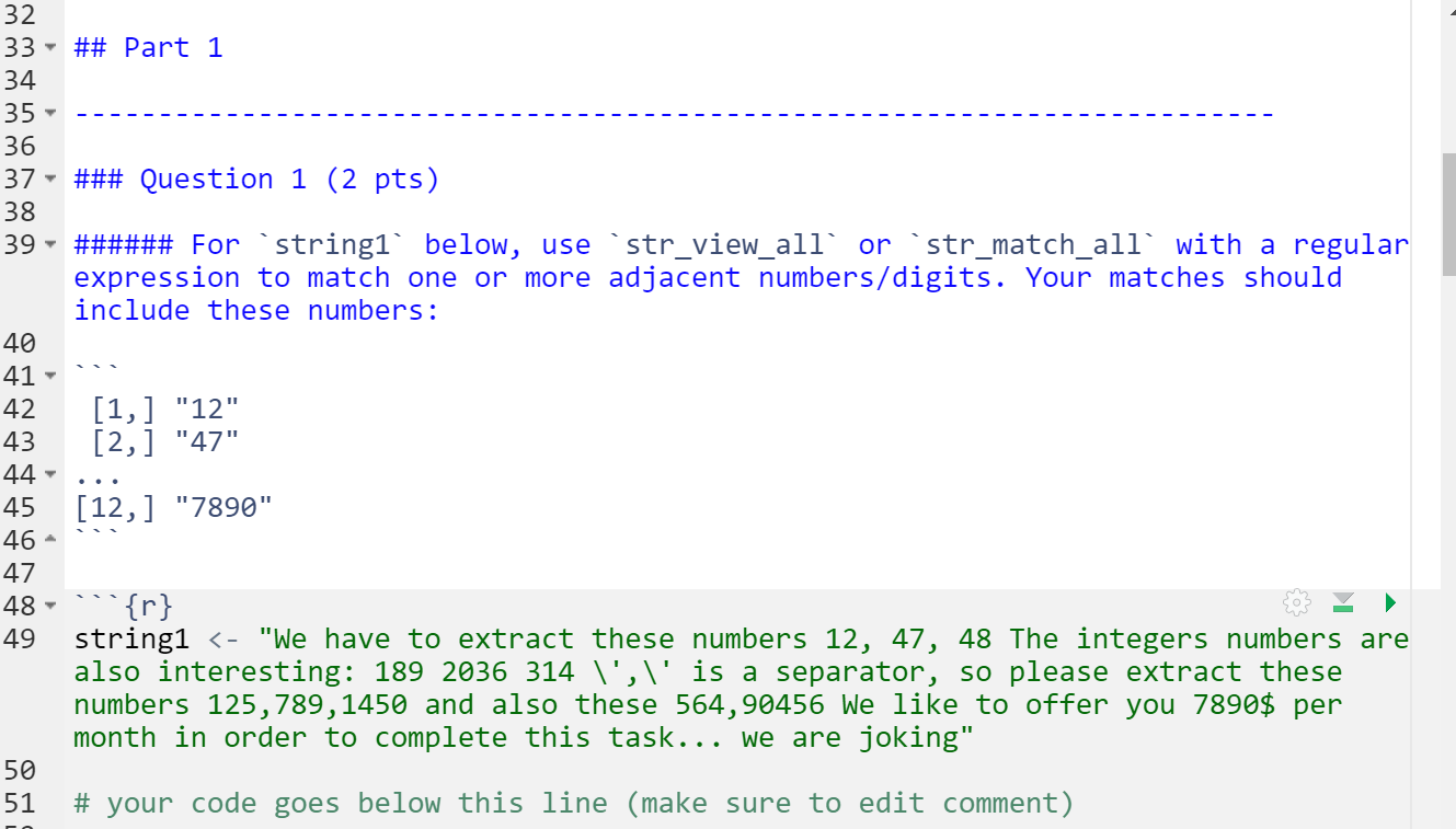 Solved 32 33 - ## Part 1 34 + in 2 35 - 36 37 - ### Question | Chegg.com