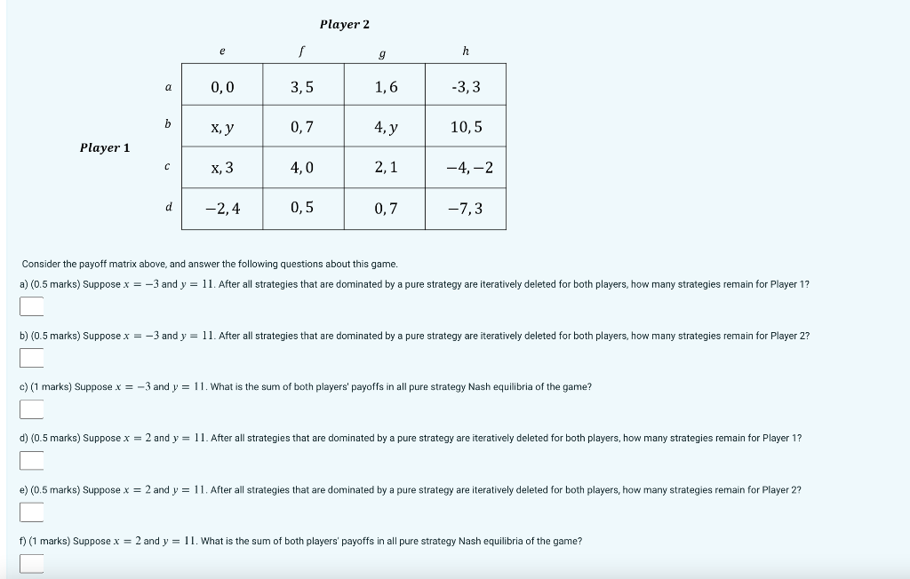 Solved Player 2 Player 1 Consider the payoff matrix above, | Chegg.com