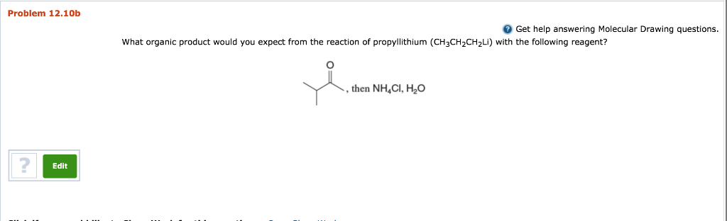 Solved Problem 12.10b Get help answering Molecular Drawing | Chegg.com