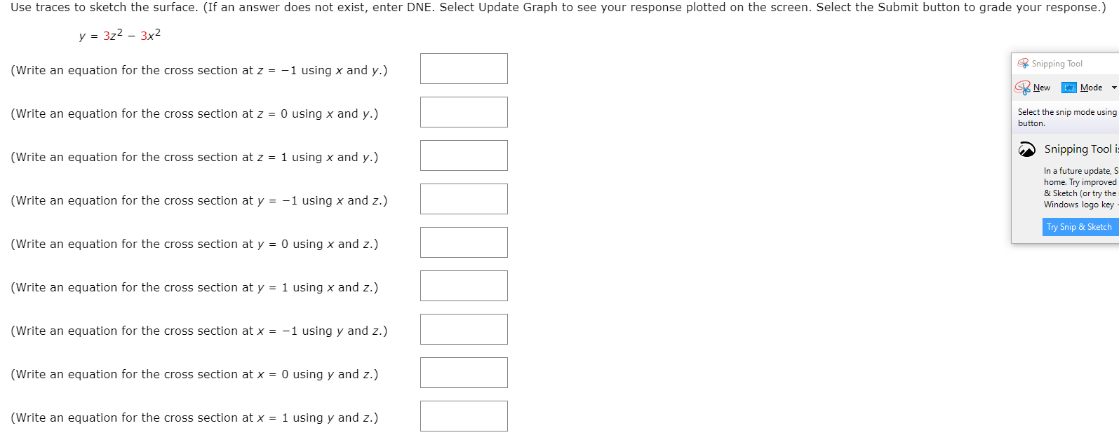 Solved Use traces to sketch the surface. (If an answer does | Chegg.com