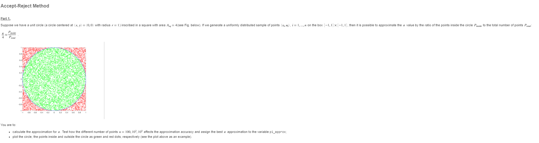 Accept-Reject Method Part 1 Suppose we have a unit | Chegg.com