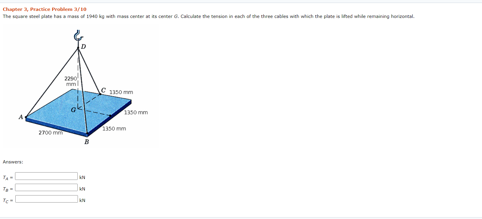 Solved Chapter 3, Practice Problem 3/10 The square steel | Chegg.com