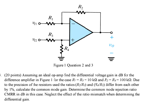 (20 points) Assuming an ideal op-amp find the | Chegg.com