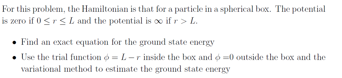 Solved For this problem, the Hamiltonian is that for a | Chegg.com