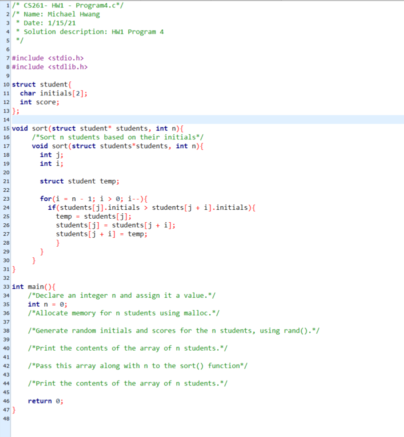Program 4 In Program4.c, we will consider the | Chegg.com