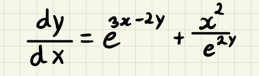 Solved dxdy=e3x−2y+e2yx2 | Chegg.com
