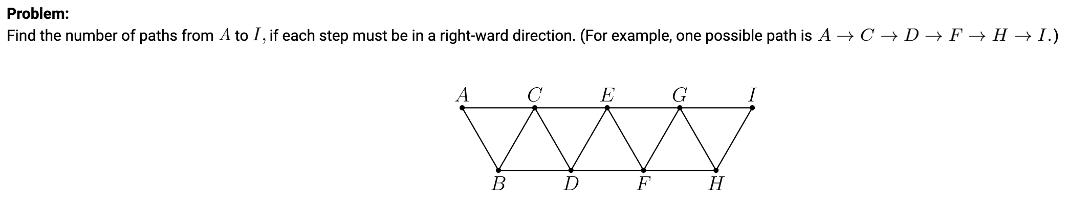 Solved Find the number of paths from A to I, if each step | Chegg.com