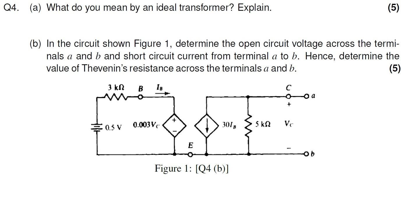 Solved Q4. (a) What do you mean by an ideal transformer? | Chegg.com