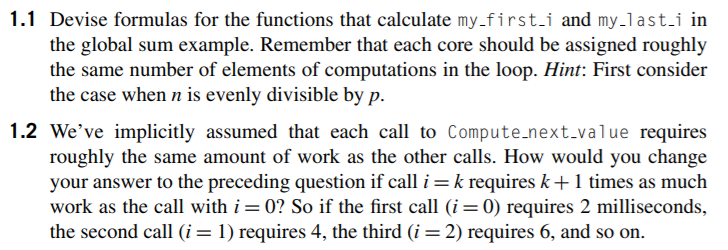 Solved 1.1 Devise formulas for the functions that calculate | Chegg.com