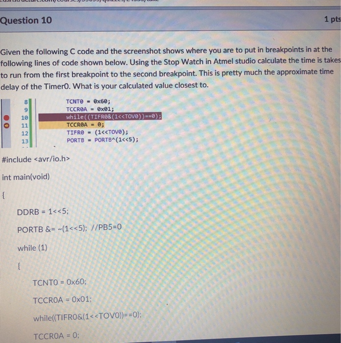 Solved D Question 1 How many timers are in the ATmega32? O 4 | Chegg.com