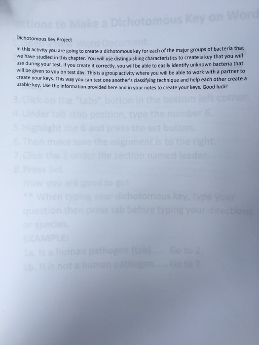 Solved Dichotomous Key Project In this activity you are | Chegg.com