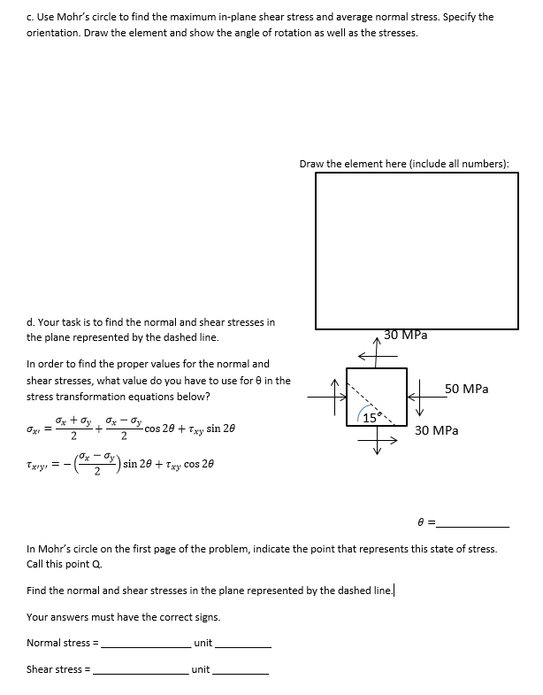 Solved Show the results in a differential element at the | Chegg.com