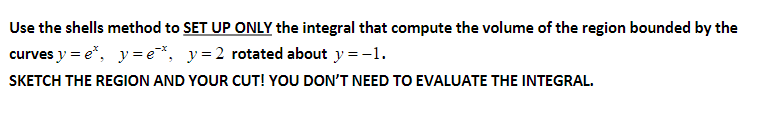 Solved Use the shells method to SET UP ONLY the integral | Chegg.com
