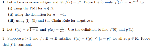 Solved nx"- by 1. Let n be a non-zero integer and let | Chegg.com