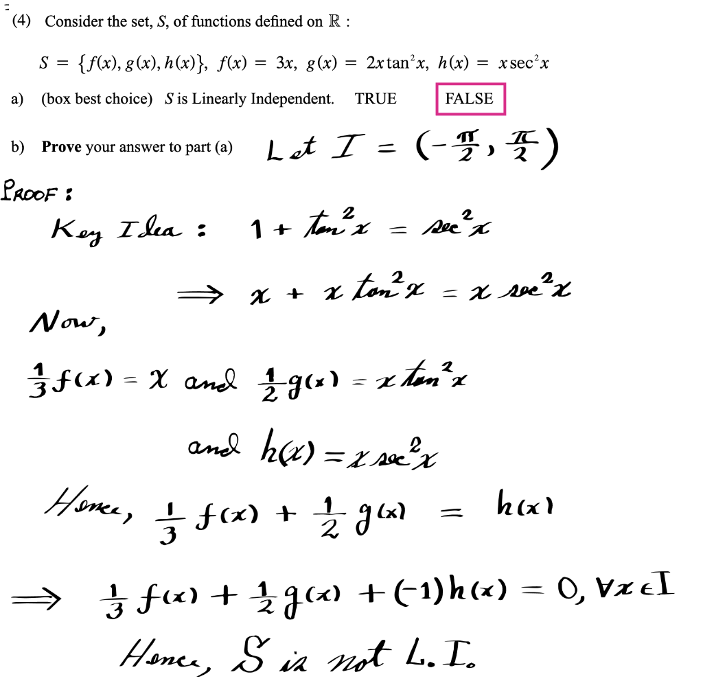 Solved Consider the set, S, of functions defined on R : | Chegg.com