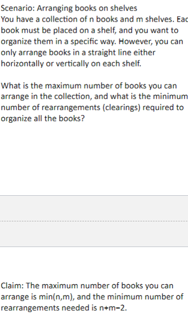 Solved Scenario: Arranging books on shelvesYou have a | Chegg.com