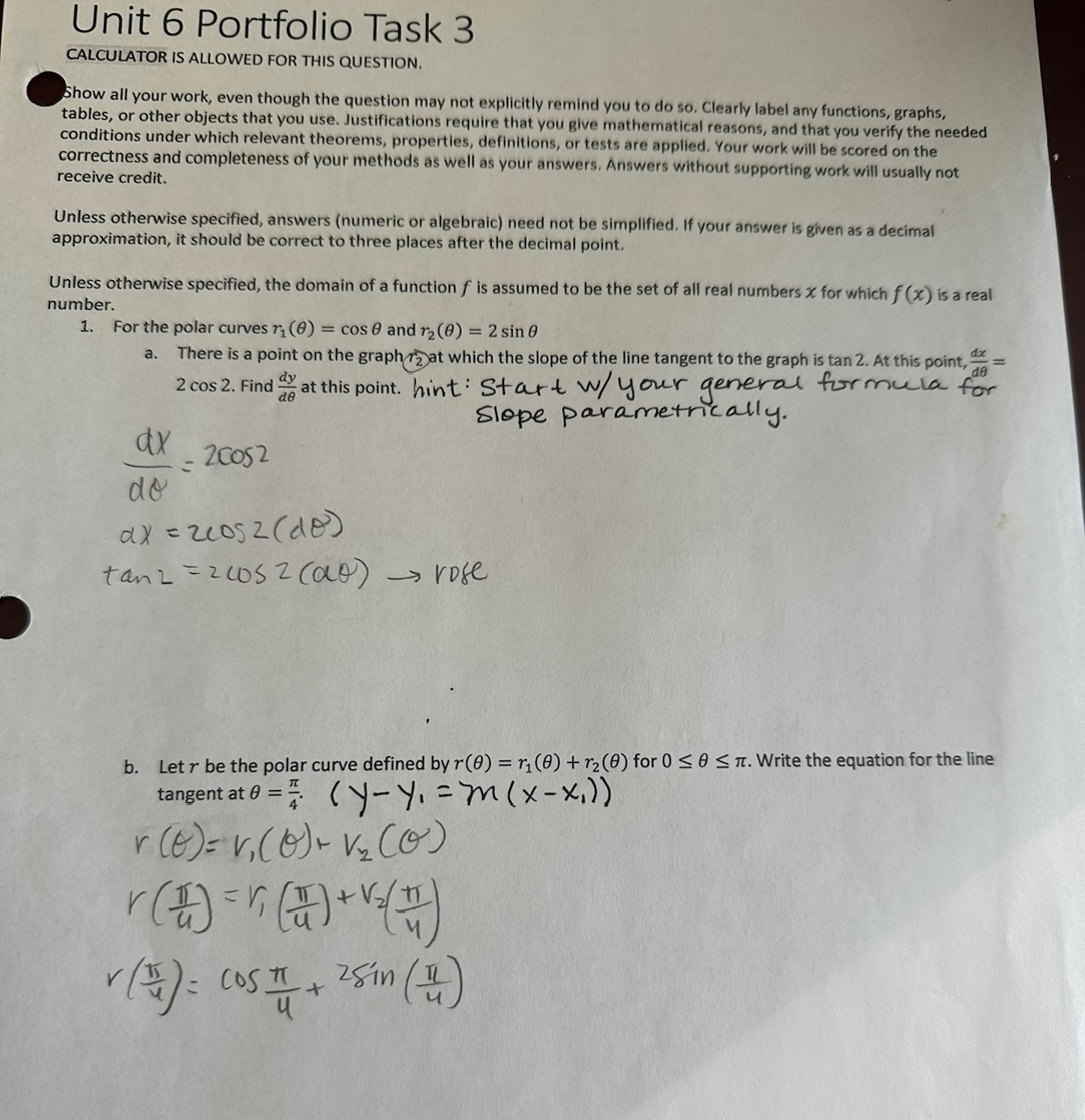 Solved Show all your work, even though the question may not | Chegg.com