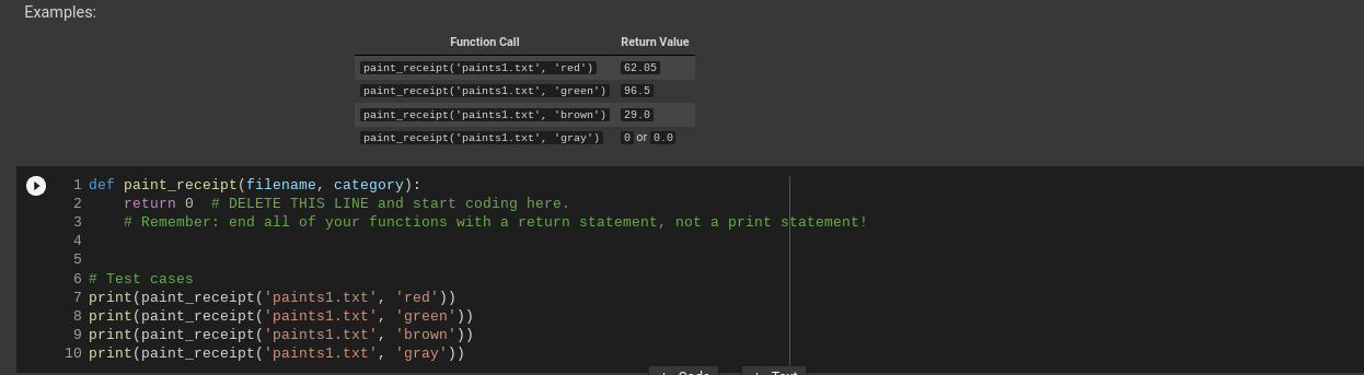 Solved - Part 4: Paint Categorization and Costs (8 points) | Chegg.com