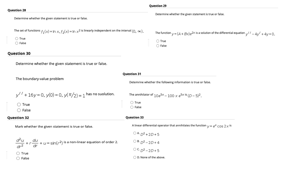 Solved Question 28 Determine whether the given statement is | Chegg.com