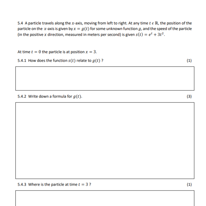 Solved 5.4 A particle travels along the x-axis, moving from | Chegg.com