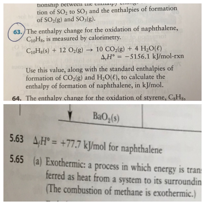 Solved tion of SO2 to SO3 and the enthalpies of formation of | Chegg.com