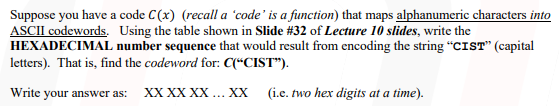 Solved Suppose you have a code C(x) (recall a 'code' is a | Chegg.com