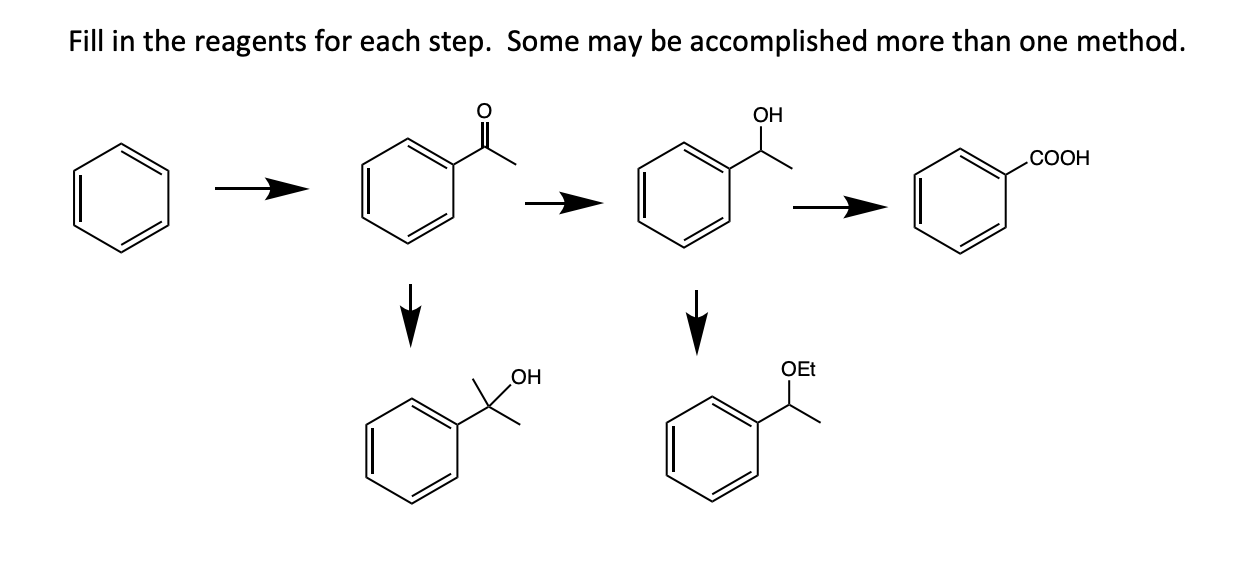 Solved Fill in the reagents for each step. Some may be | Chegg.com
