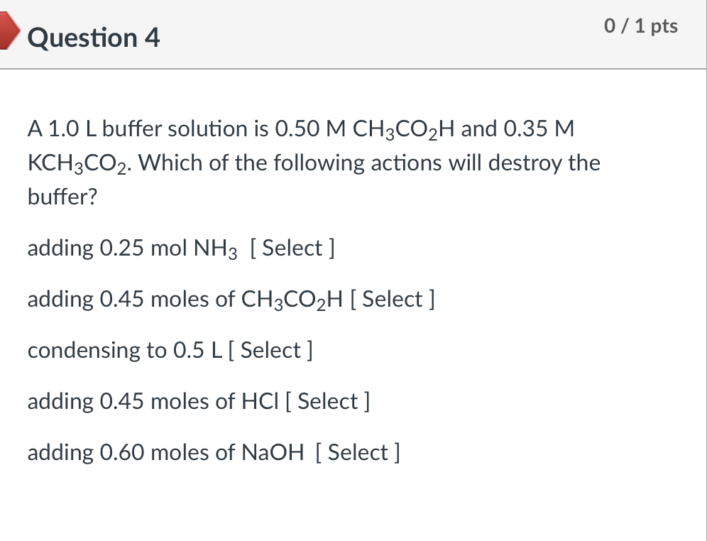 Solved A 1.0 L buffer solution is 0.50MCH3CO2H and 0.35M | Chegg.com