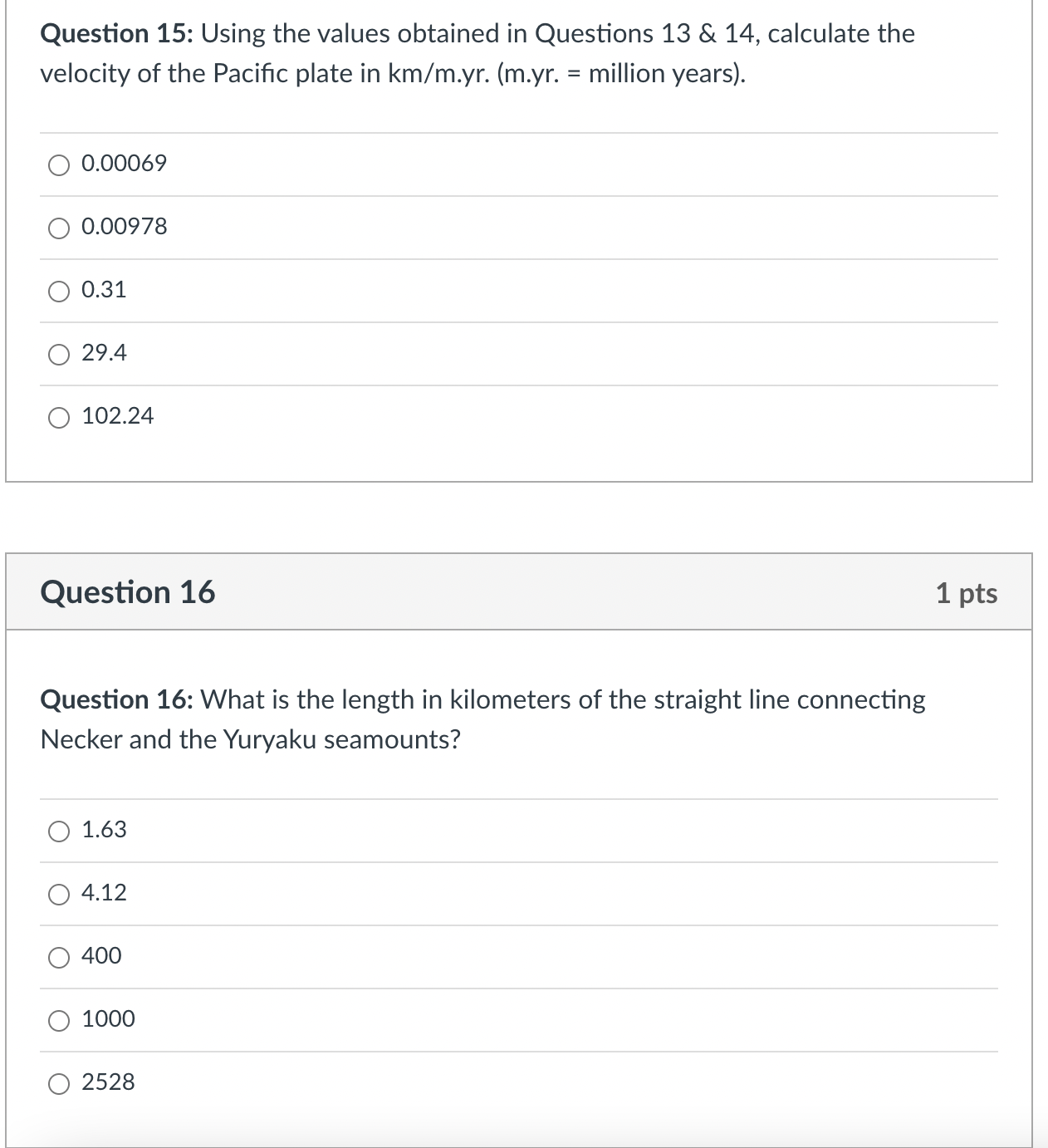 Question 15: Using the values obtained in Questions | Chegg.com