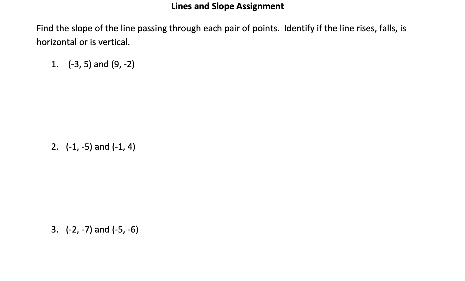 Solved Find the slope of the line passing through each pair | Chegg.com