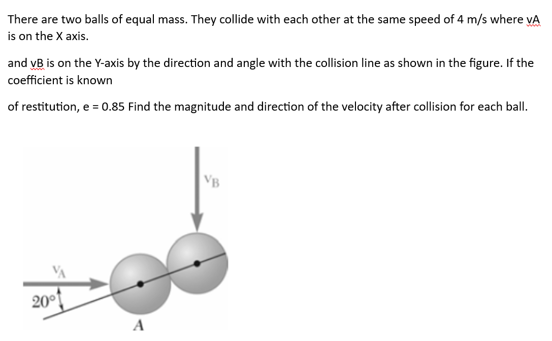 Solved There are two balls of equal mass. They collide with | Chegg.com