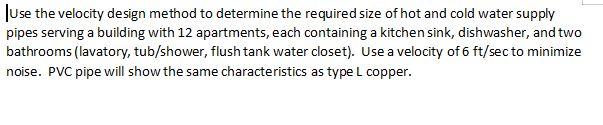 Solved |Use the velocity design method to determine the | Chegg.com