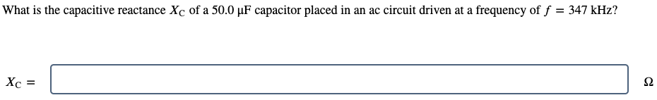 Solved What is the capacitive reactance XC of a 50.0μF | Chegg.com