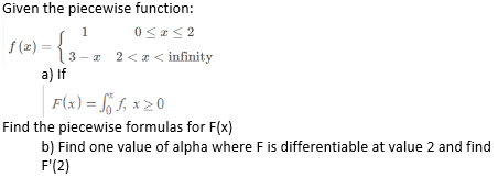 Solved Given the piecewise function: 1 0