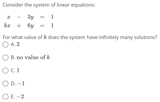 Solved Consider the system of linear equations: | Chegg.com