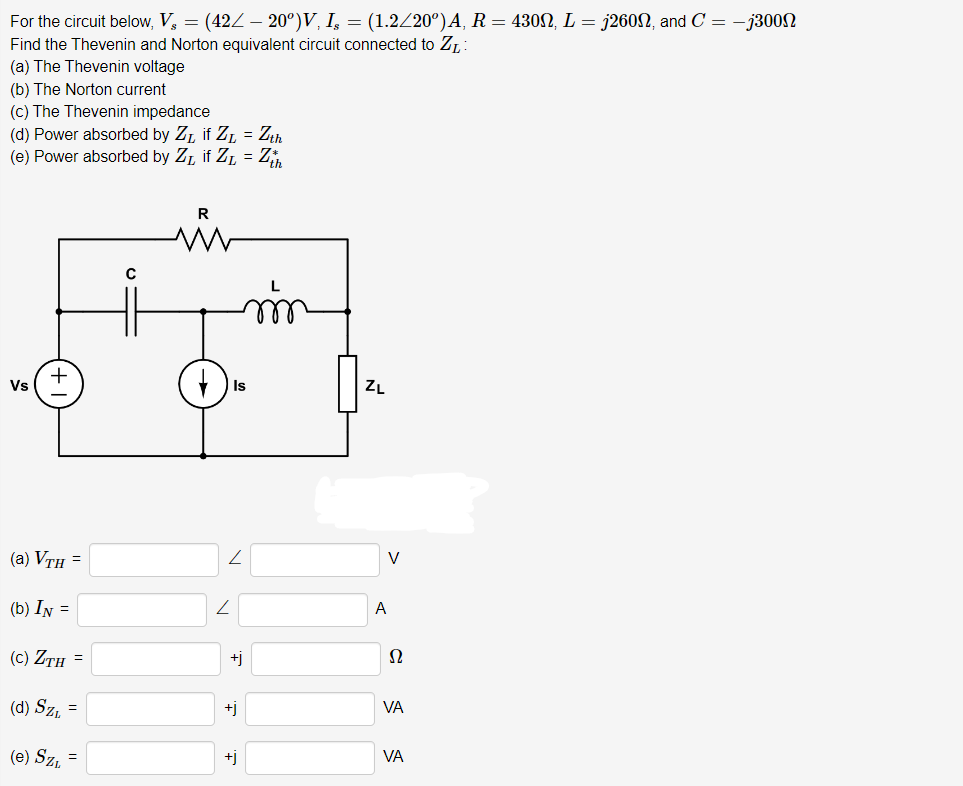 Solved For the circuit below, | Chegg.com