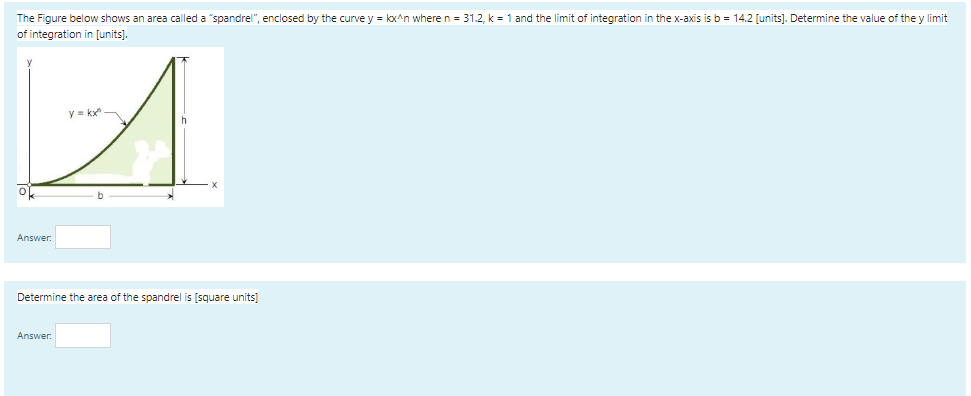 Solved The Figure below shows an area called a "spandrel", | Chegg.com