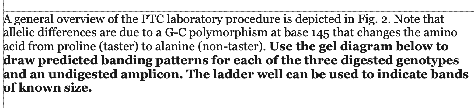 Solved A general overview of the PTC laboratory procedure is | Chegg.com