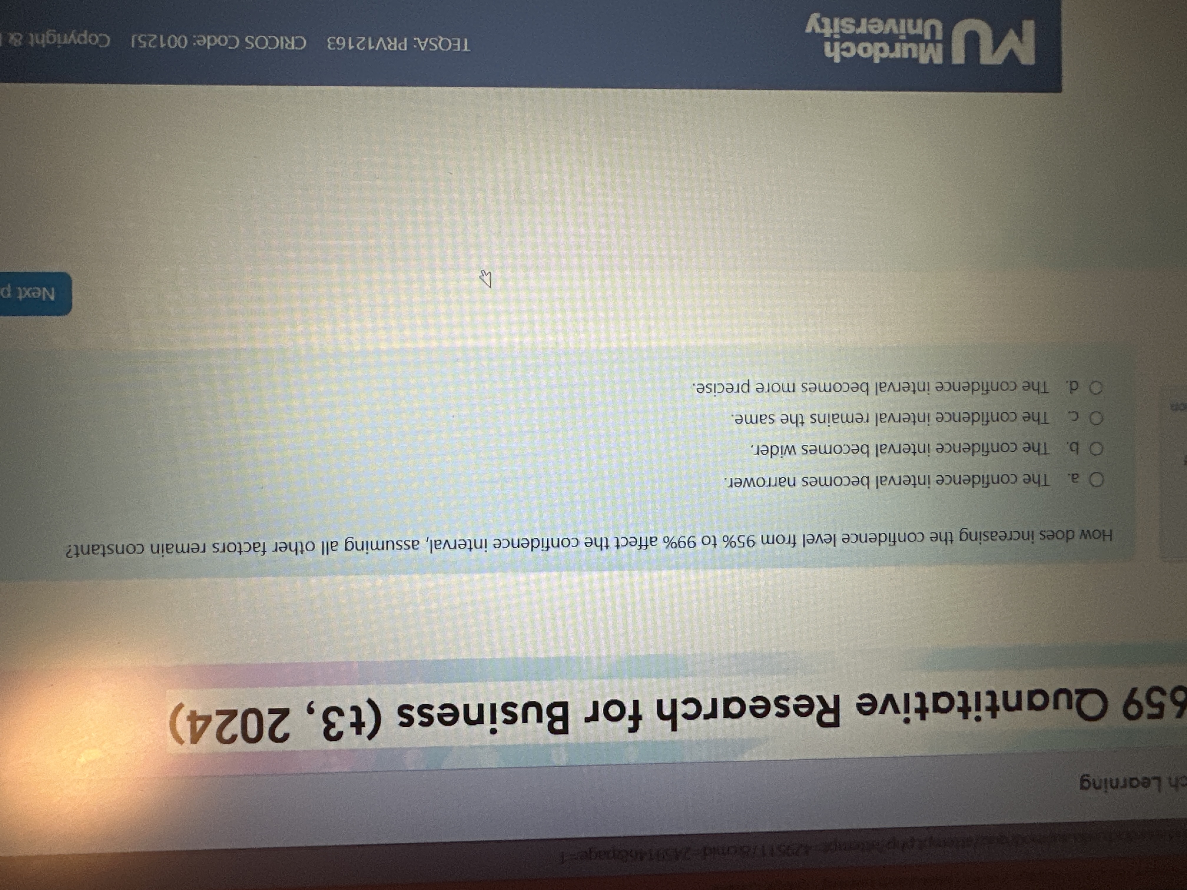 Solved How does increasing the confidence level from | Chegg.com