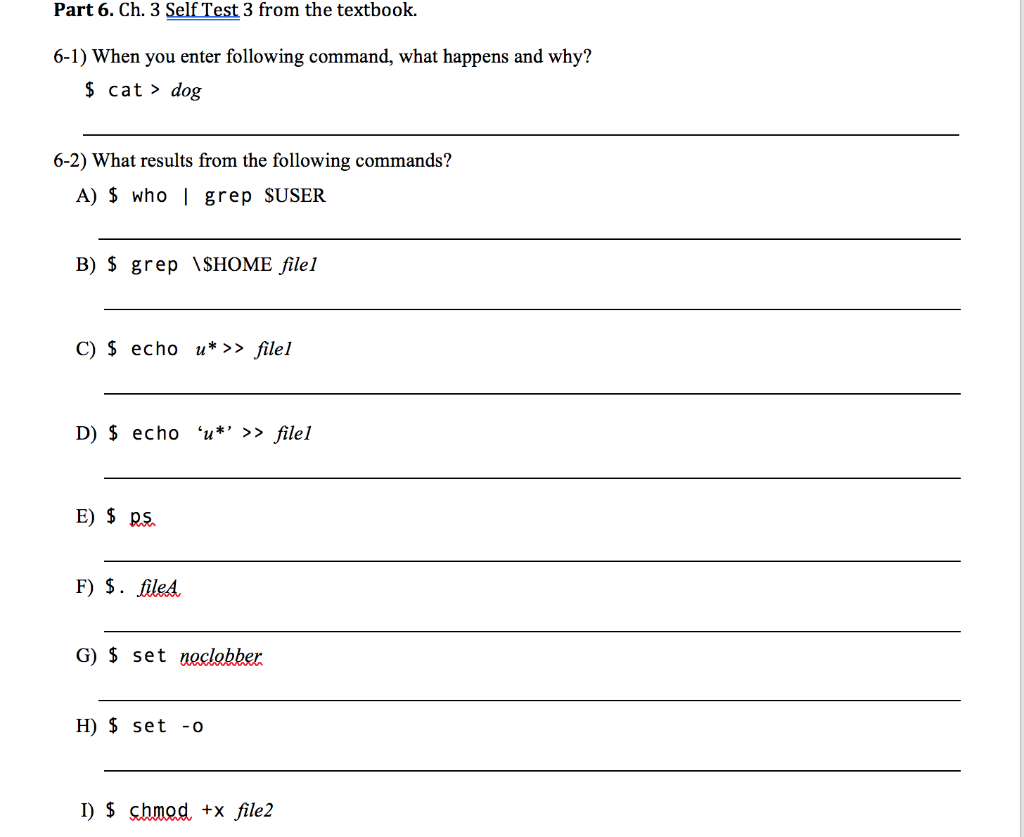 Solved Part 6. Ch. 3 Self Test 3 from the textbook. 6-1) | Chegg.com