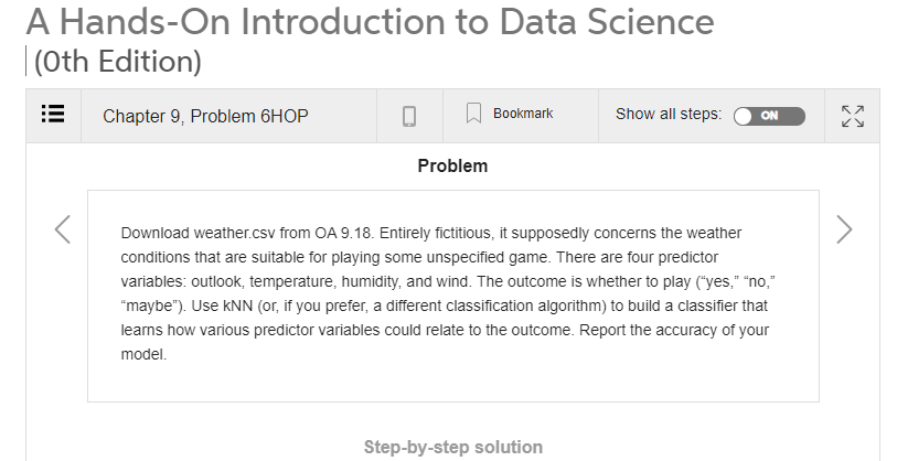 A Hands-On Introduction to Data Science |(Oth | Chegg.com