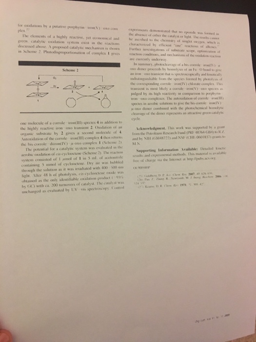 Solved 5. why "the autoxidation of corrole-iron (ll) species | Chegg.com