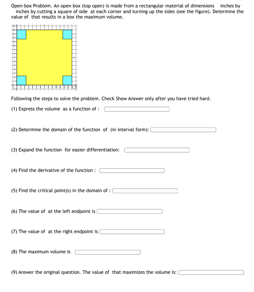 Solved Open-box Problem. An open-box (top open) ﻿is made | Chegg.com