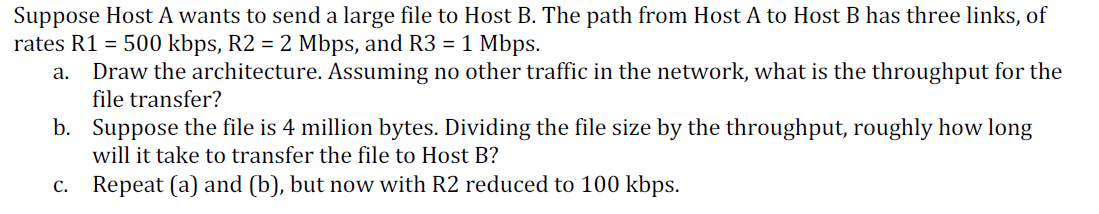 Solved a. Suppose Host A wants to send a large file to Host | Chegg.com
