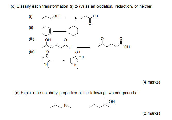 Solved (c) Classify each transformation (i) to (v) as an | Chegg.com