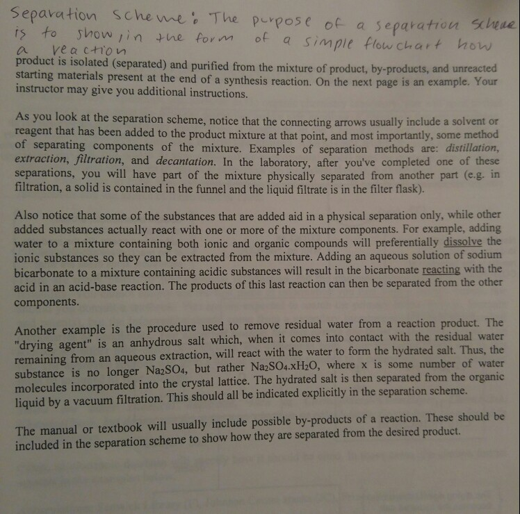 Solved Separation scheme. The purpose of a separation scheme | Chegg.com