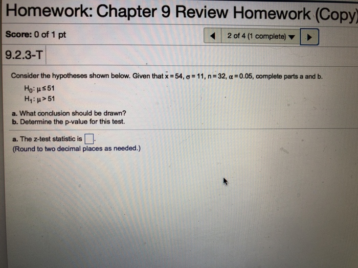 Solved Homework Chapter 9 Review Homework Copy Score 0