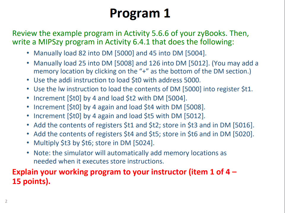 Program 1 . . . Review the example program in | Chegg.com
